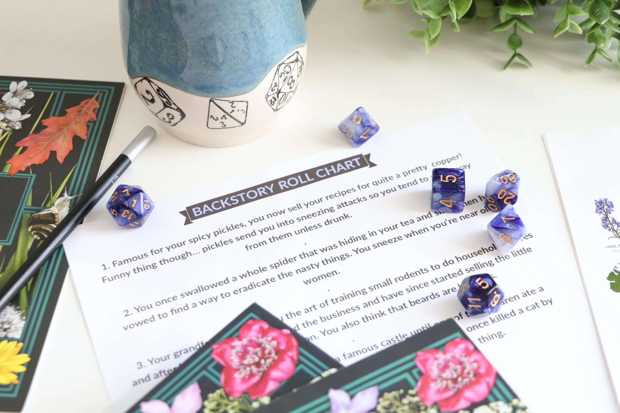 D&D Backstory Roll Chart — Fox & Fern