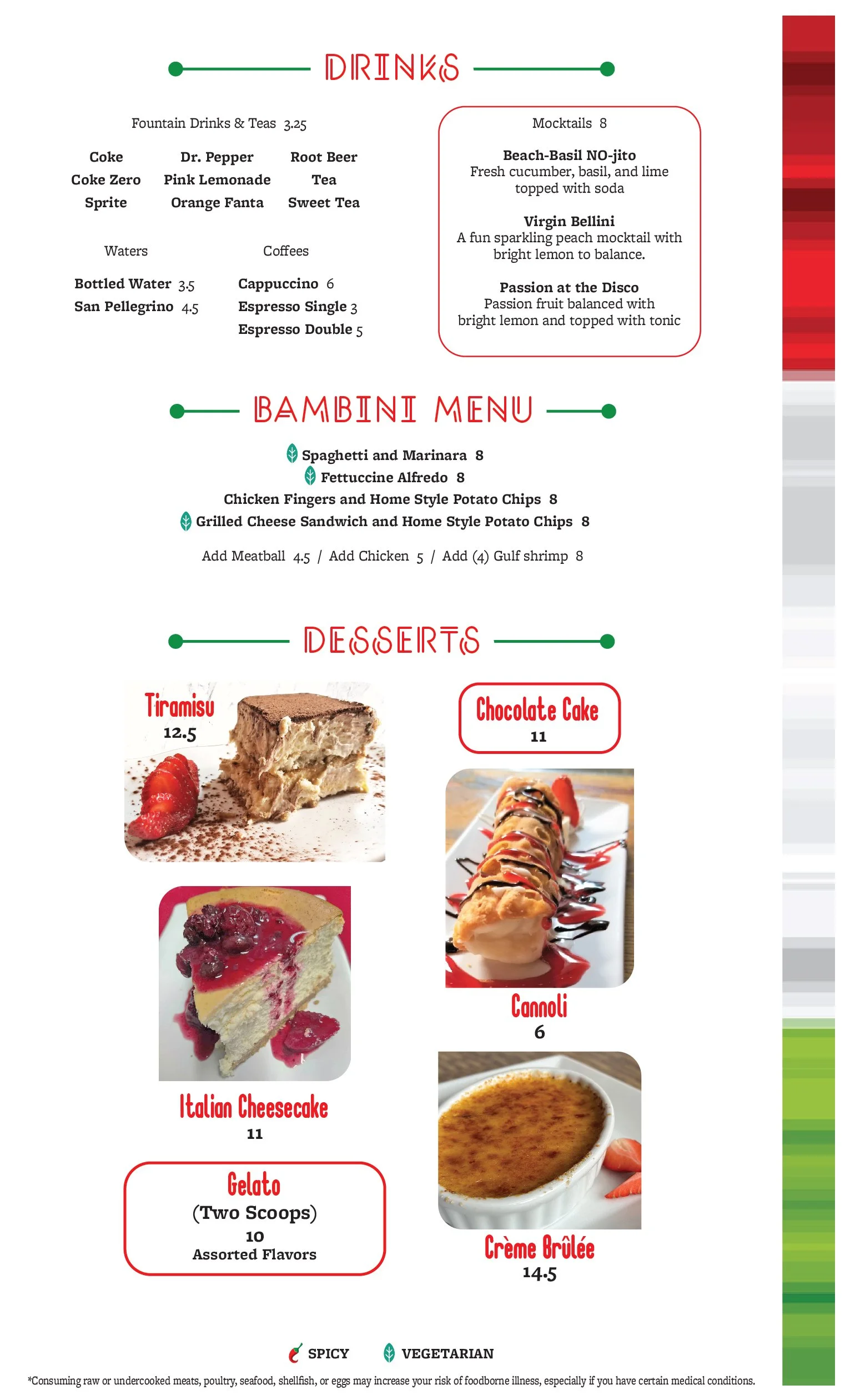 Full Menu | The Meatball Cafe | South Padre Island