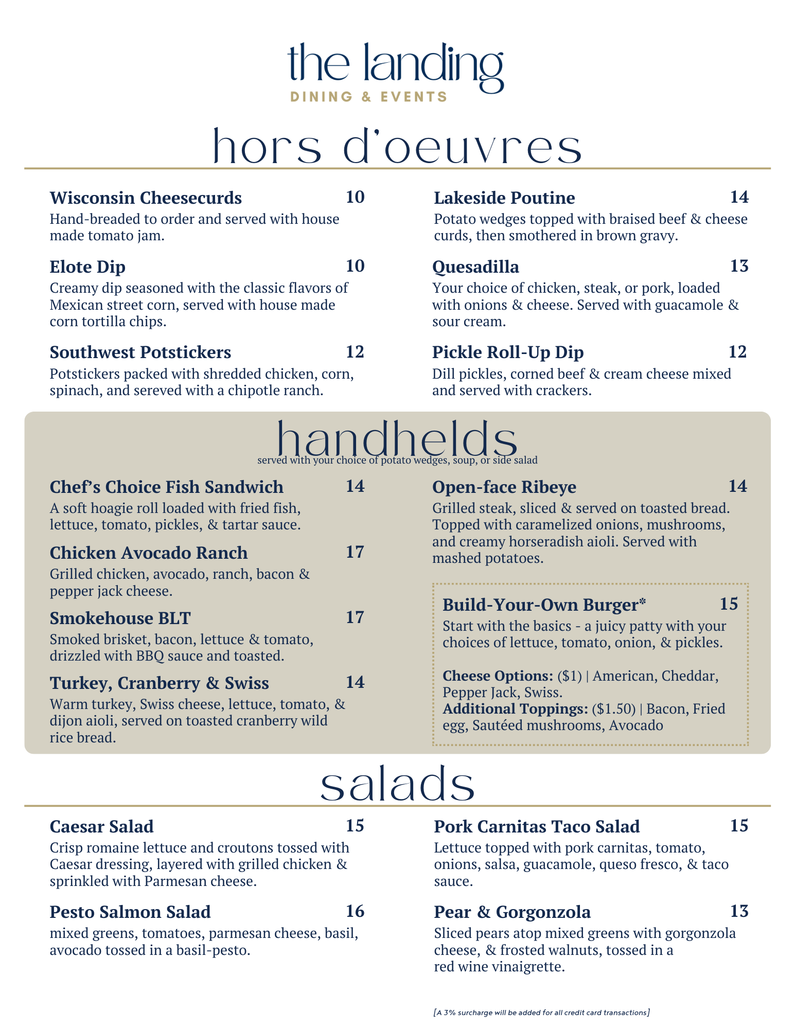 Menu — The Landing