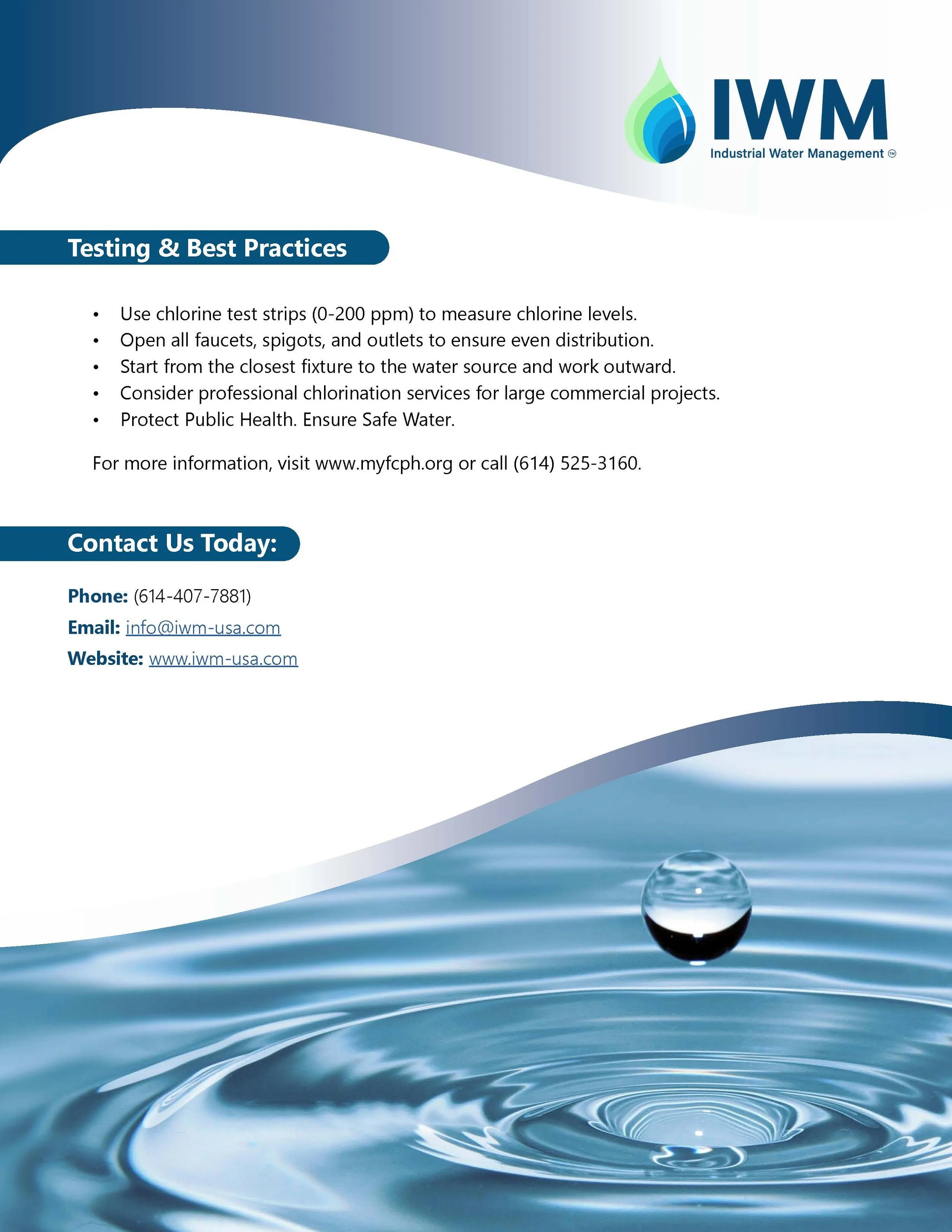 Secondary Disinfection Services — Industrial Water Management