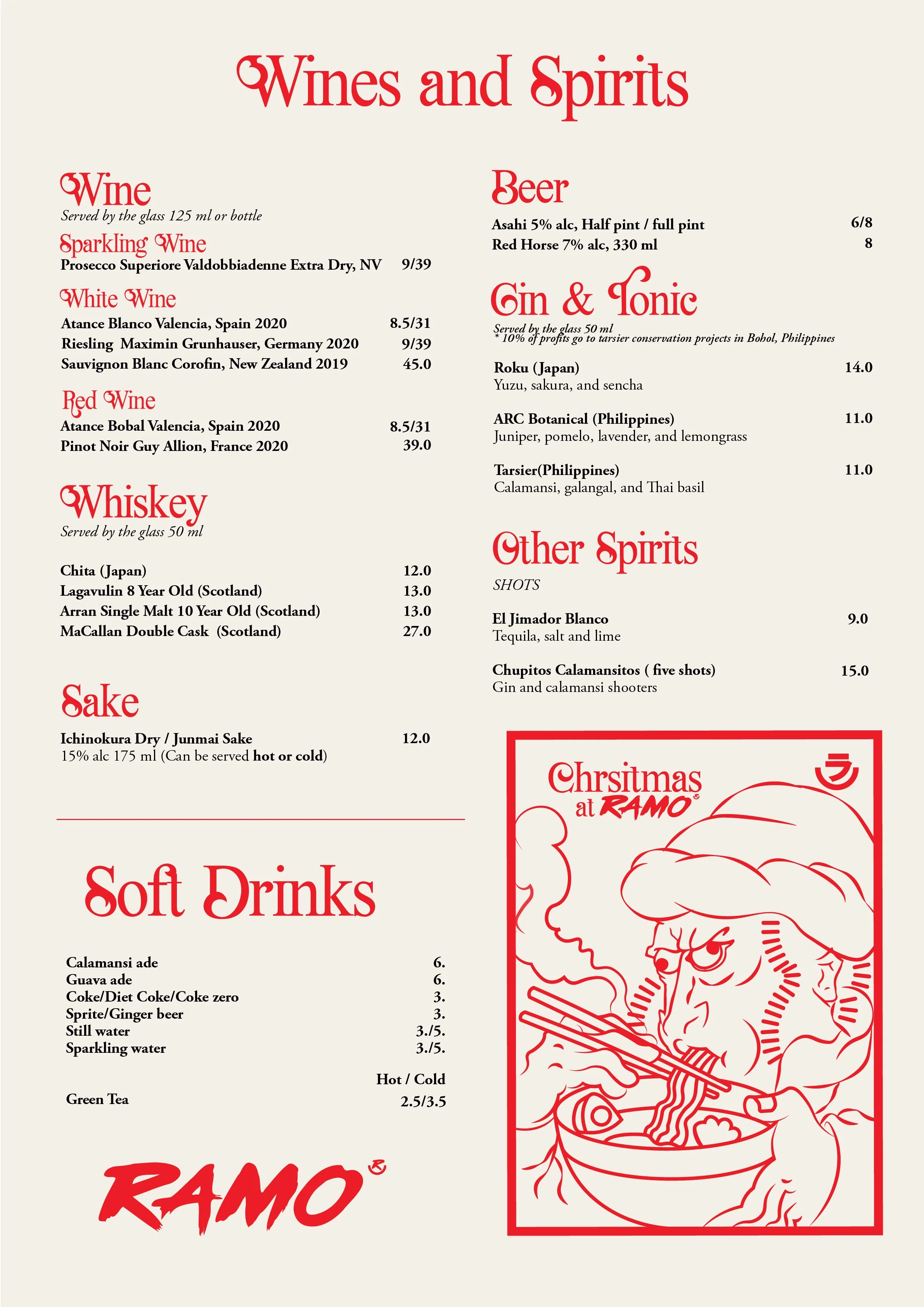 Soho Menu — Ramo Ramen Filipino-Japanese Fusion