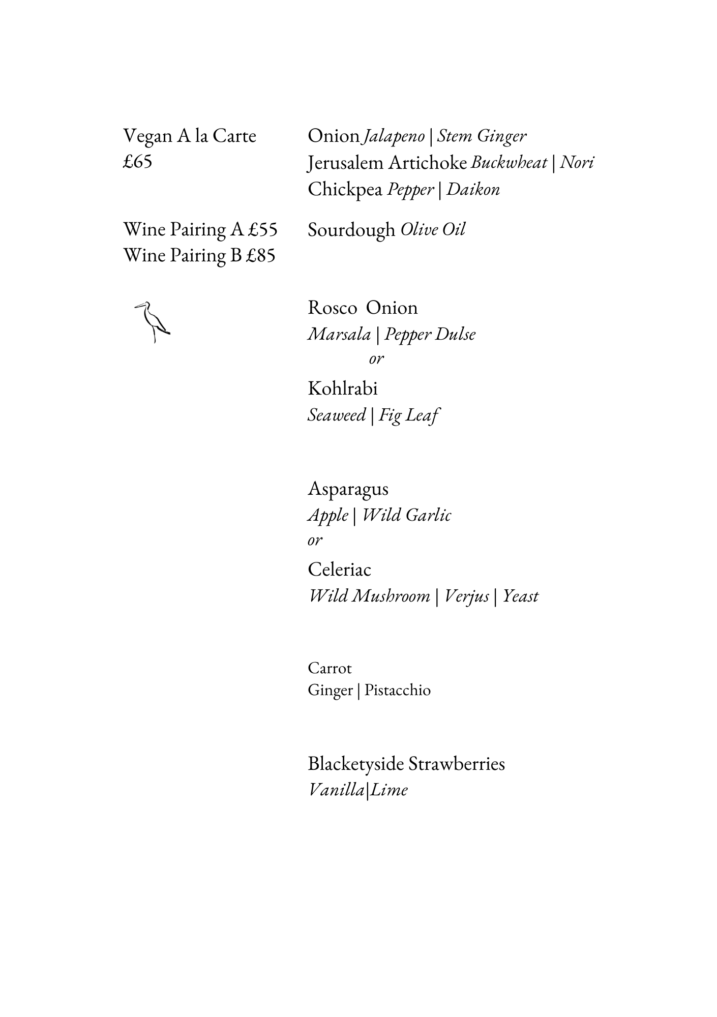 Vegetarian + Vegan Menus — Heron