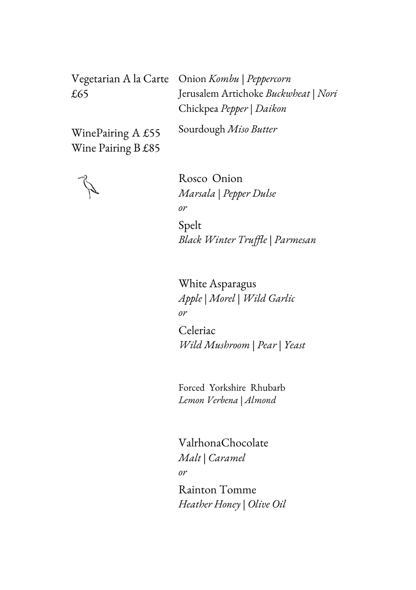 Vegetarian + Vegan Menus — Heron