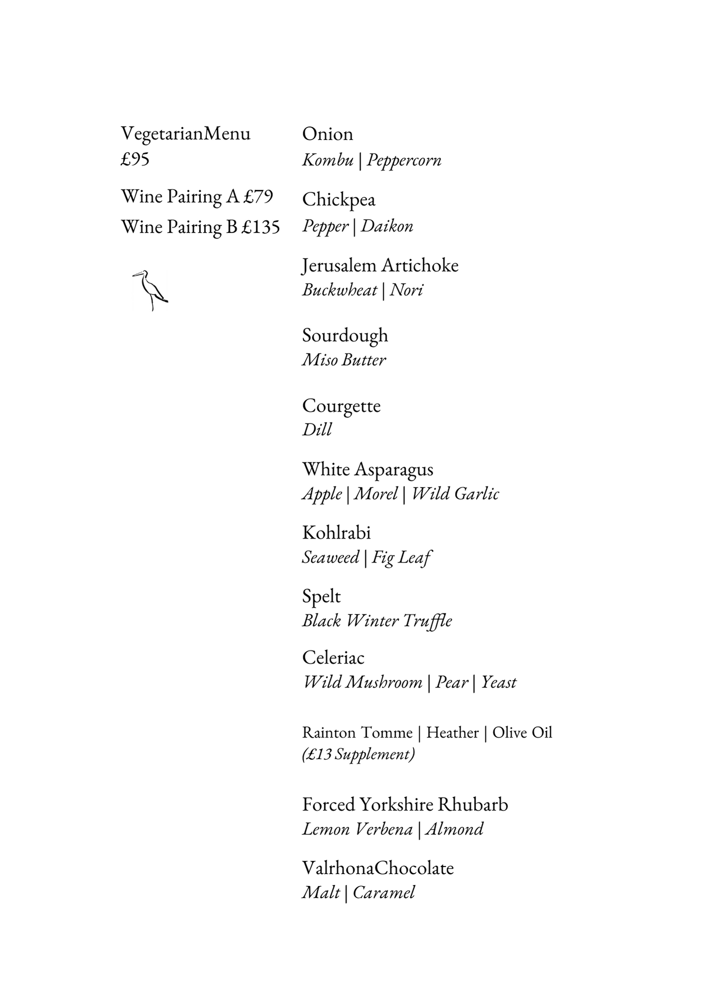 Vegetarian + Vegan Menus — Heron