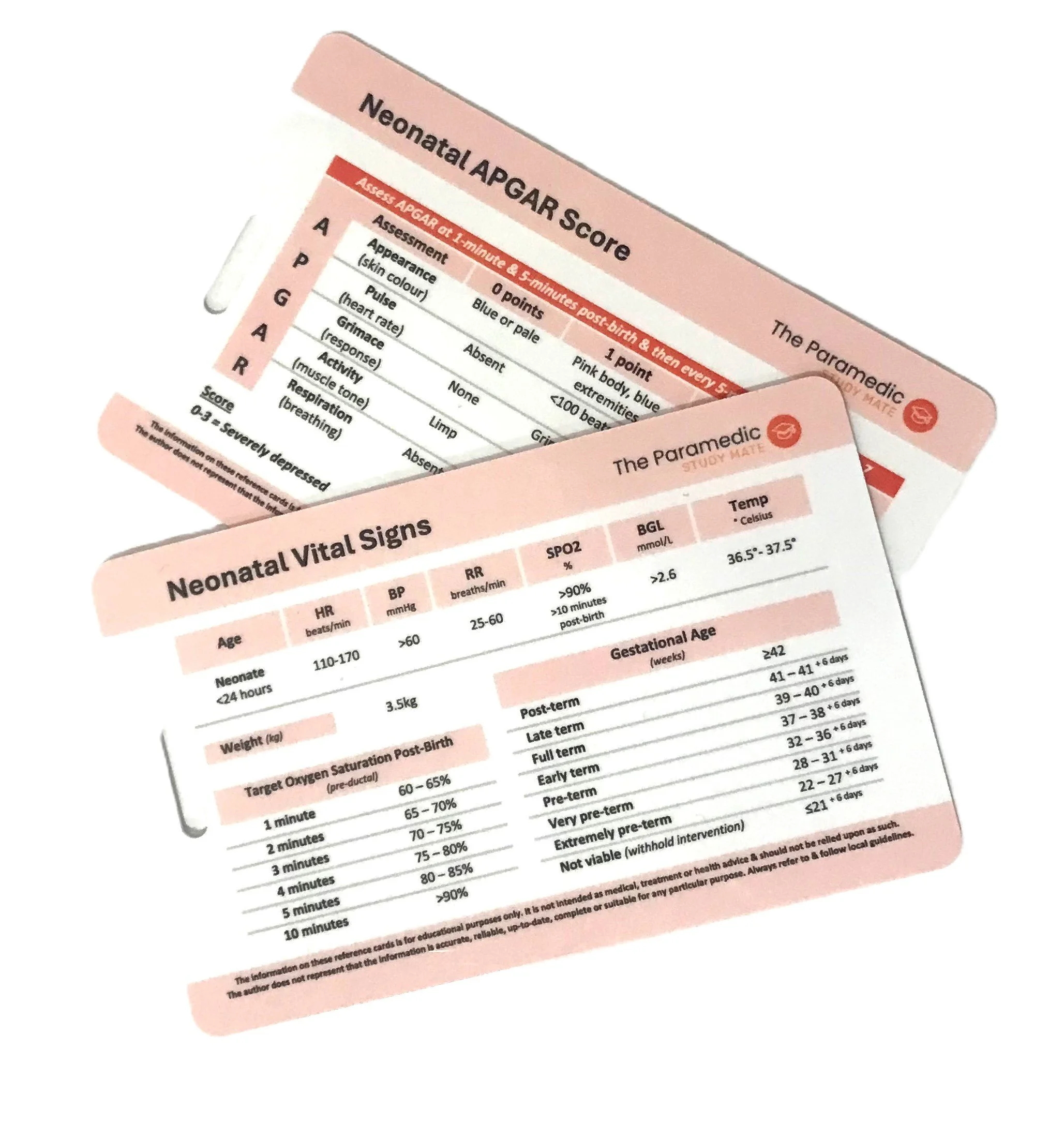 Vital Signs Reference Cards — The Paramedic Study Mate
