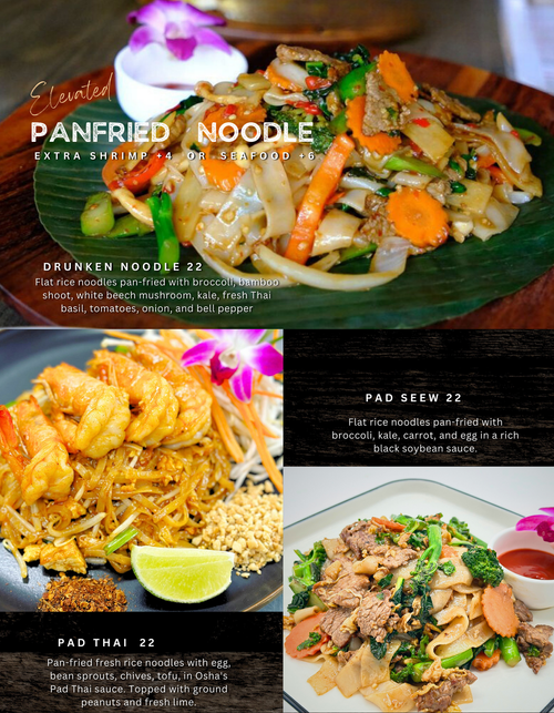 Menu — Osha Thai at 250 Montgomery St. San Francisco