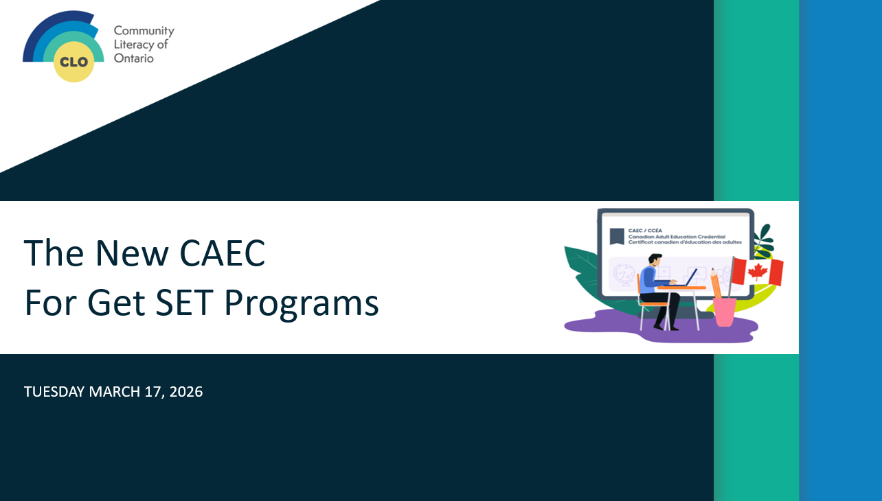 CAEC Resources — Community Literacy of Ontario
