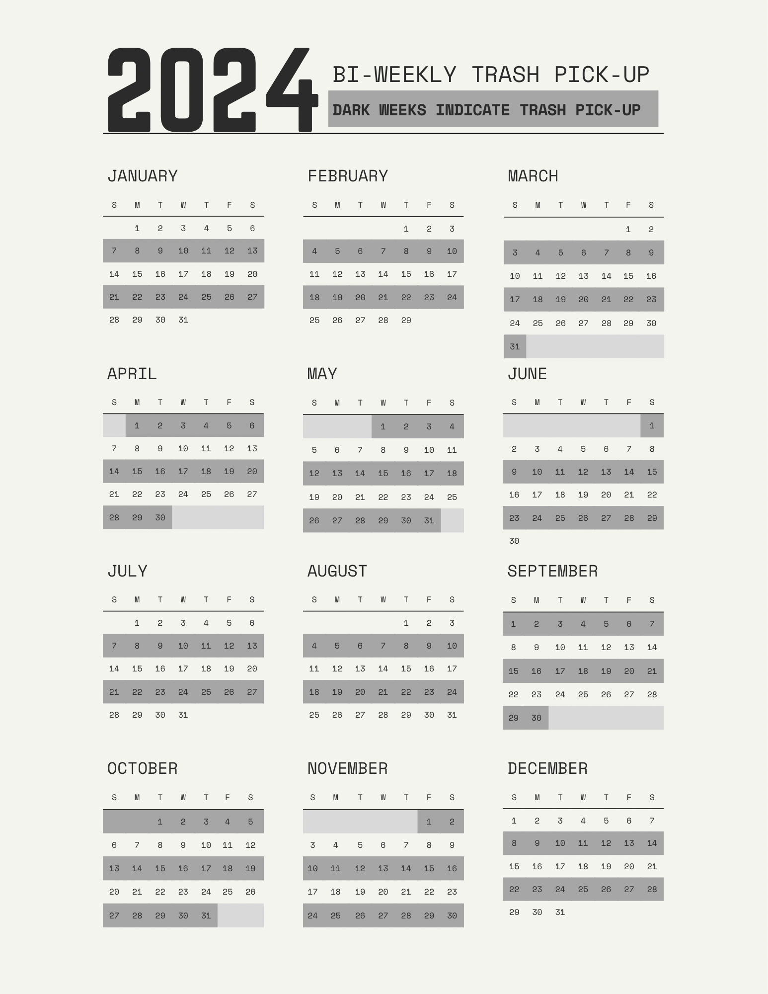 Trash Schedule — Design for Recycle