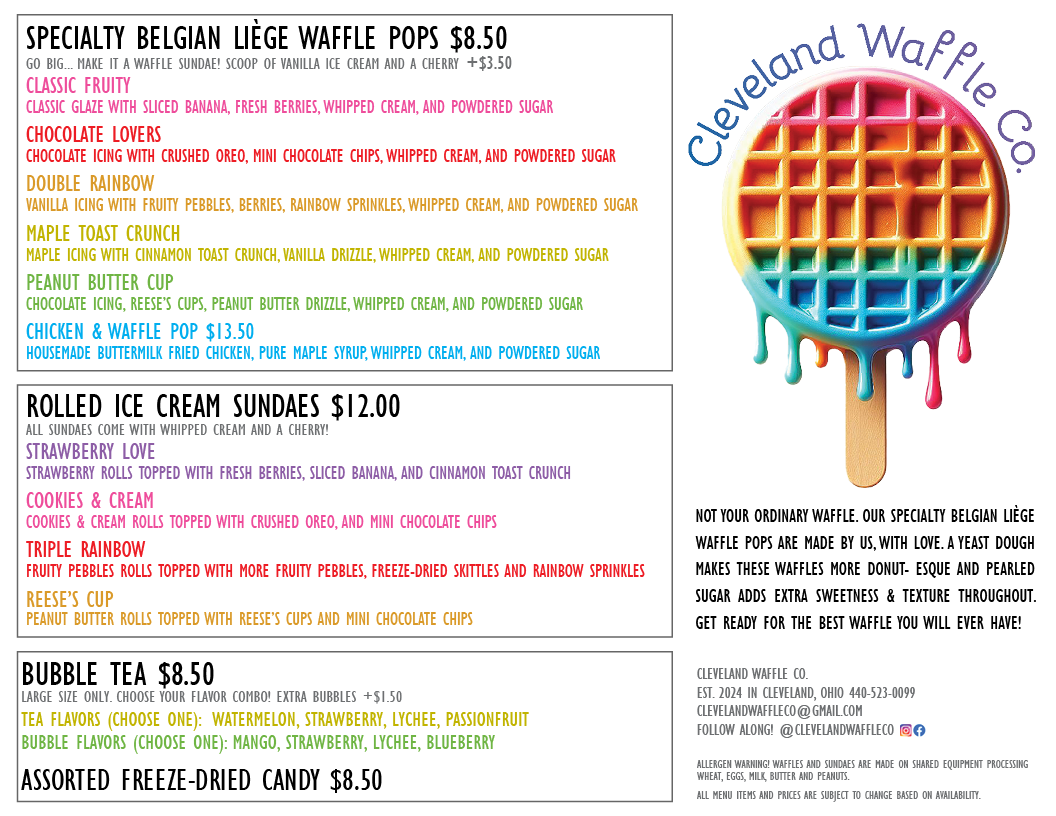 Menus — Cleveland Waffle Co.