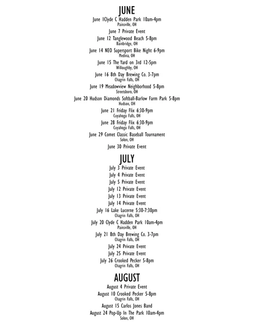 Schedule Of Events Cleveland Waffle Co schedule-of-events-cleveland-waffle-co