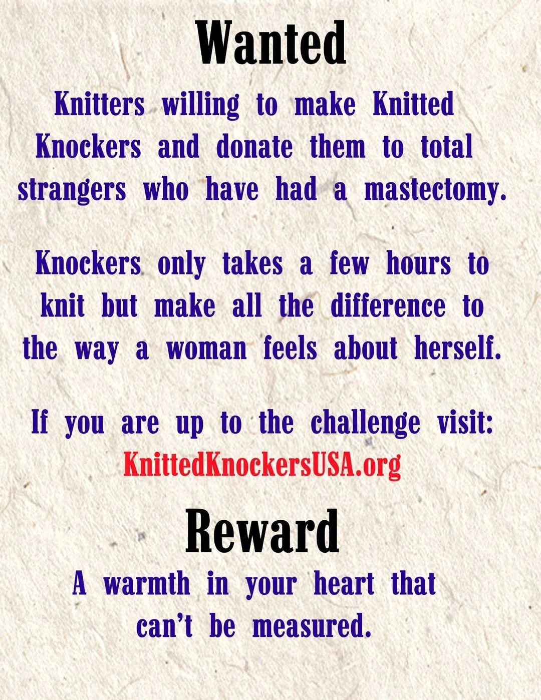 Get Involved | Get Involved Now – Make a Difference — Knitted Knockers USA