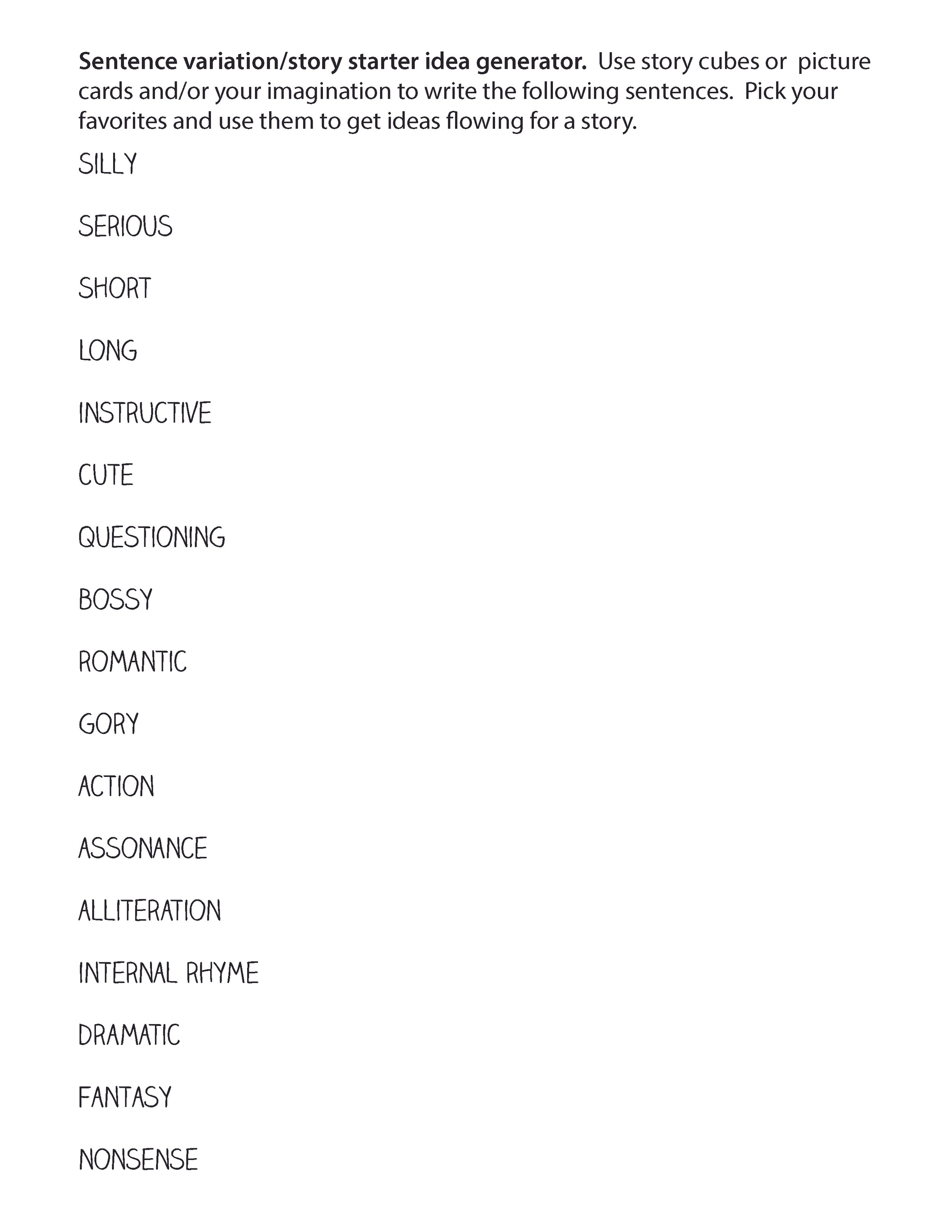 Sentence Variation — We School For Life