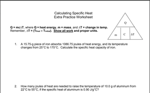 Specific Heat Capacity | Explore & Learn Heat Transfer — CHEMDUNN