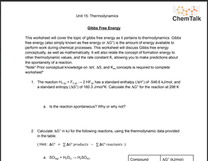 Gibb's Free Energy | Understand & Explore Gibbs Free Energy — CHEMDUNN