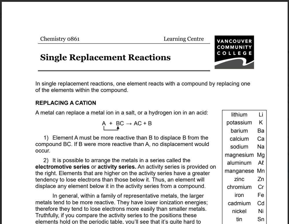 Single Replacement | Explore & Apply Now — CHEMDUNN