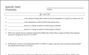 Specific Heat Capacity | Explore & Learn Heat Transfer — CHEMDUNN