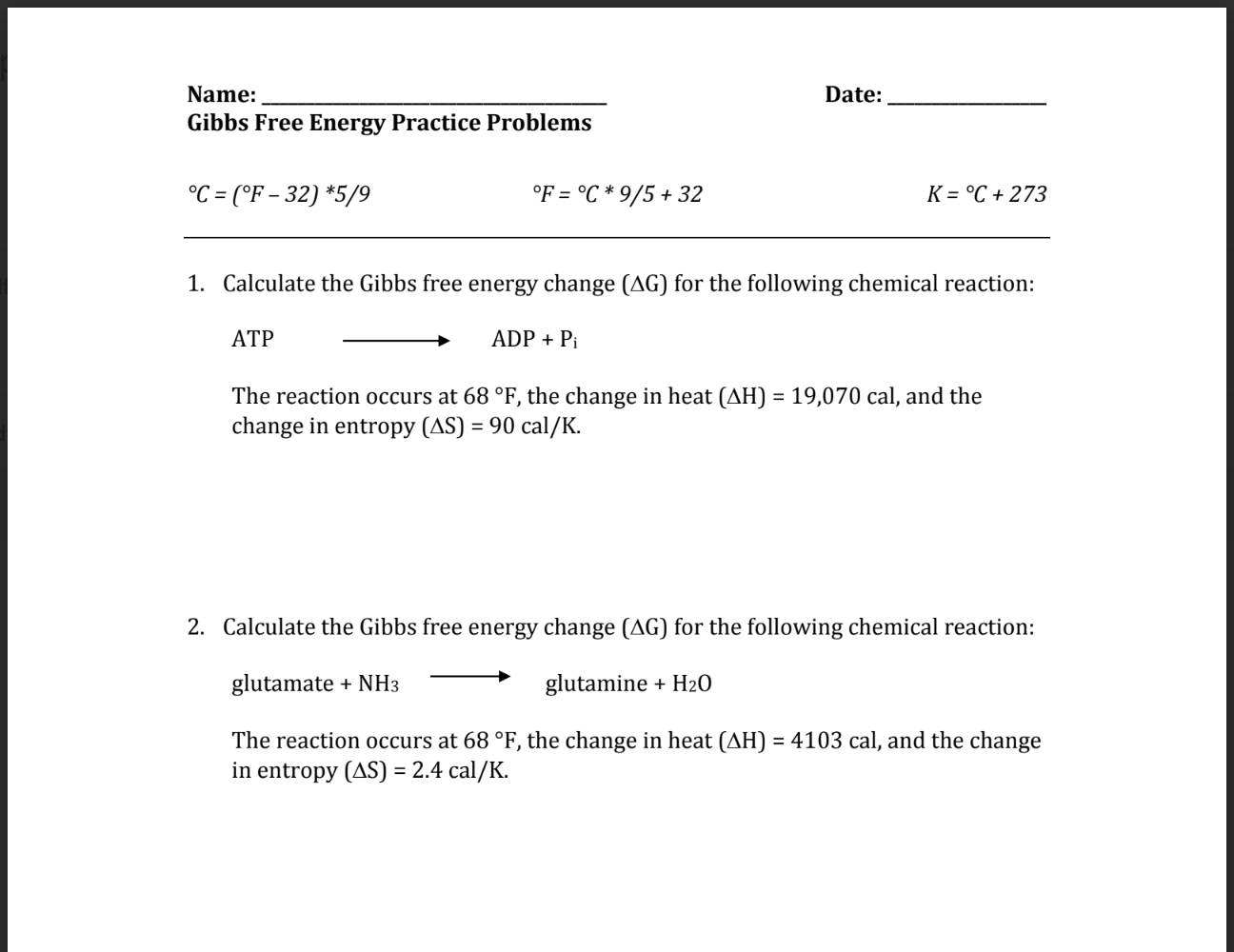Gibb's Free Energy | Understand & Explore Gibbs Free Energy — CHEMDUNN