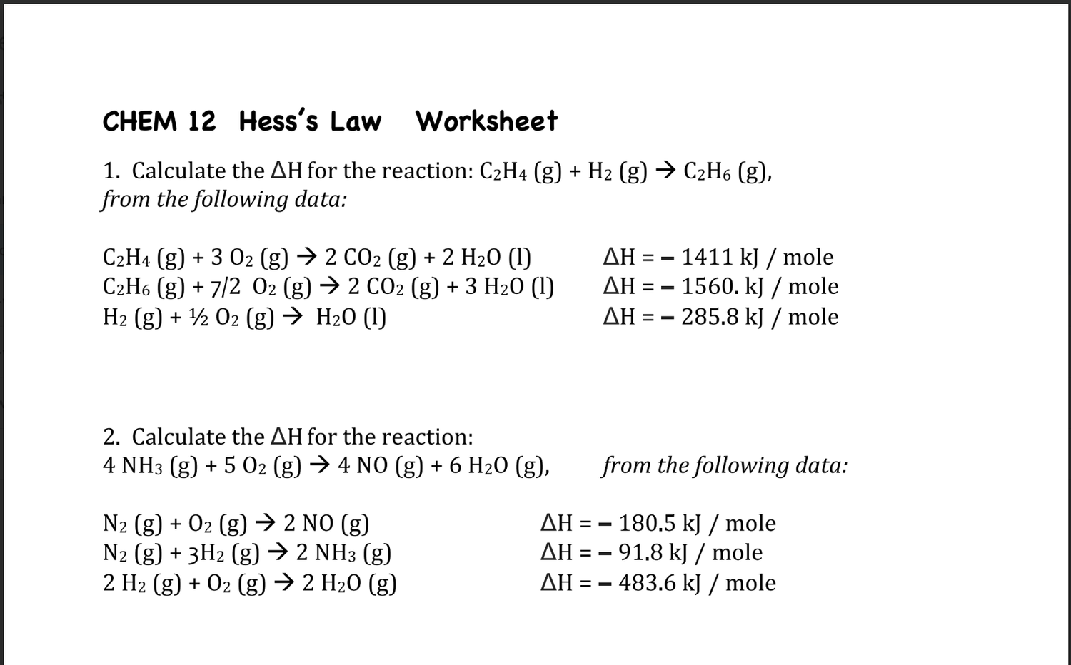 Hess's Law | Master Chem Concepts—Learn and Calculate — CHEMDUNN