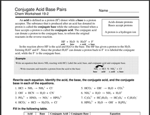 Conjugate Acid & Base Pair | Learn and Apply Conjugate Acid-Base ...