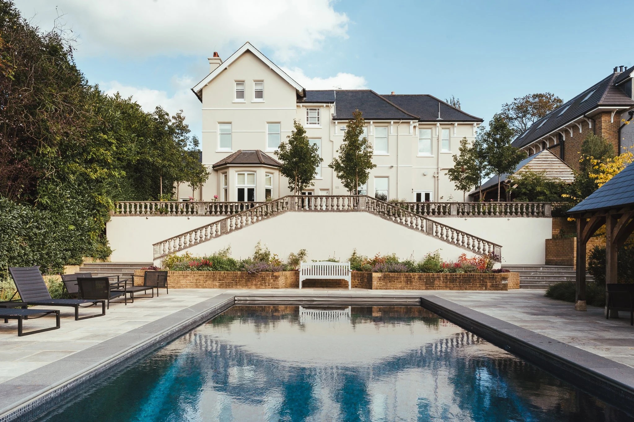 Sevenoaks Terraced Garden With Swimming Pool — Langdale Landscapes