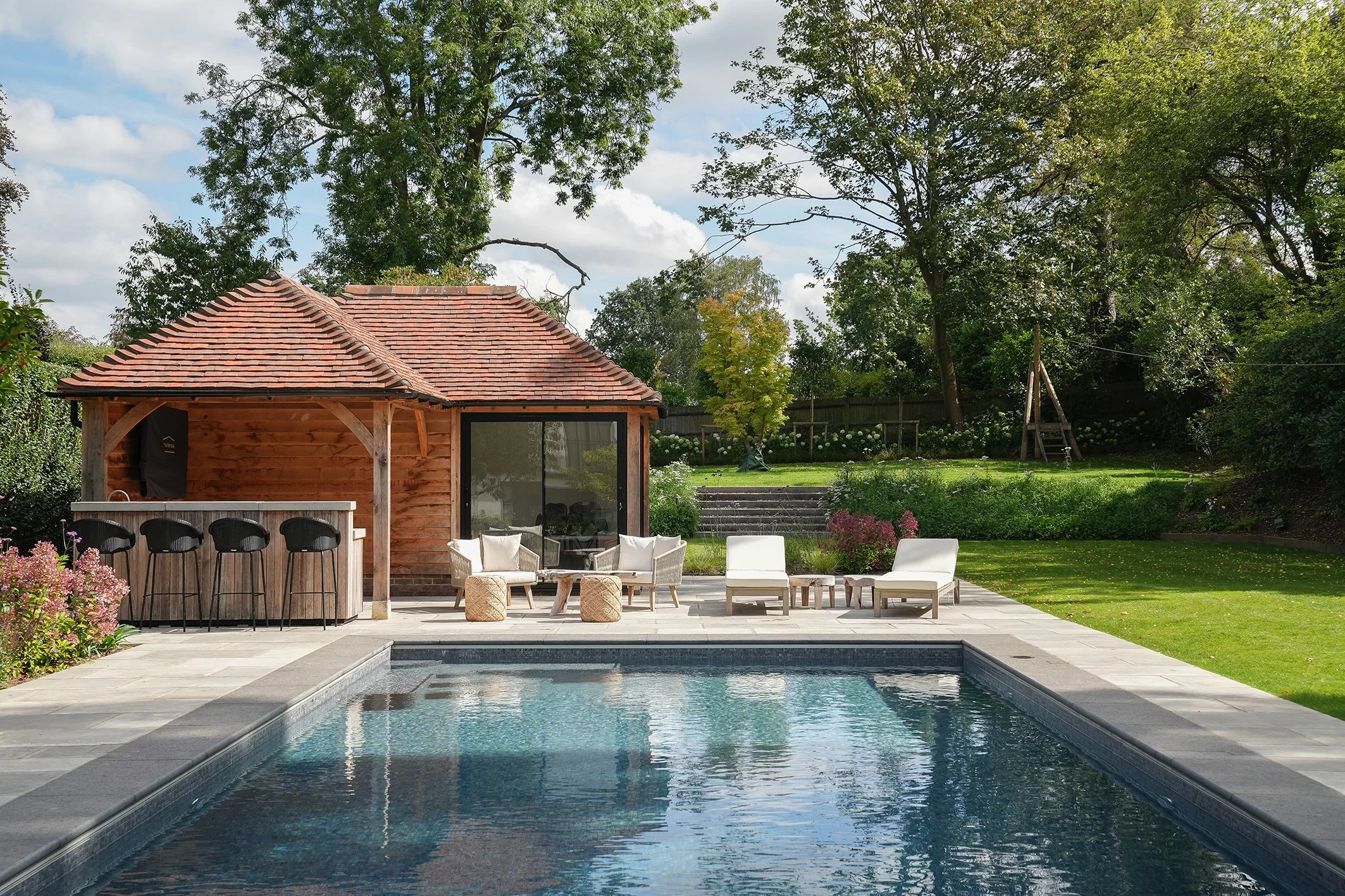 Oak-Framed Pool House Design In Sevenoaks, Kent — Langdale Landscapes