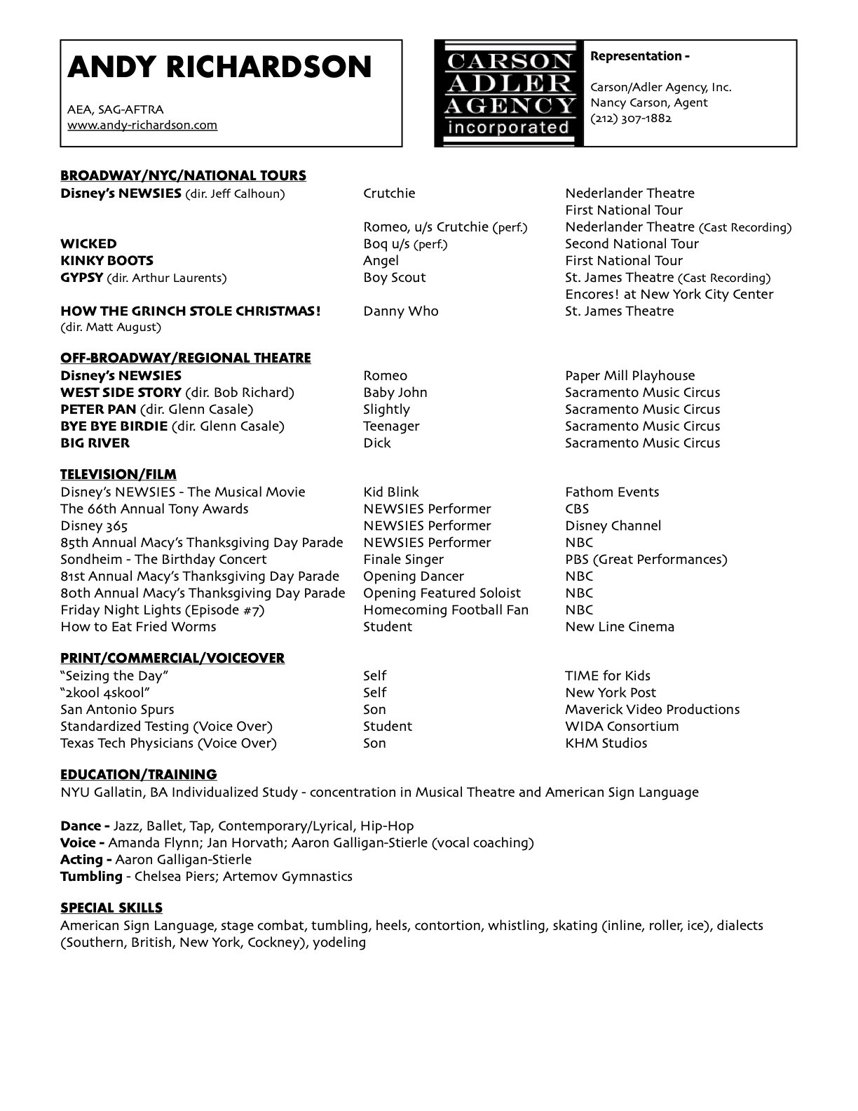 Headshot/Resume — Andy Richardson