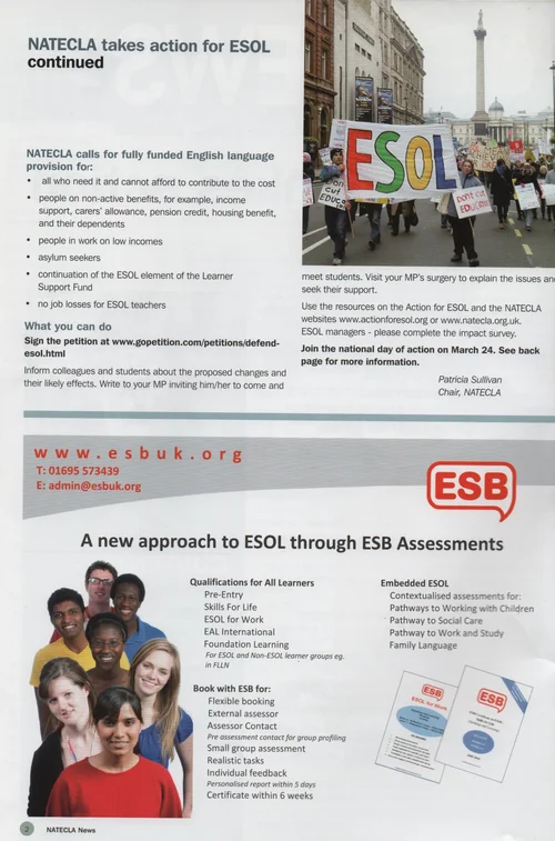 ESOL strategy for England — NATECLA