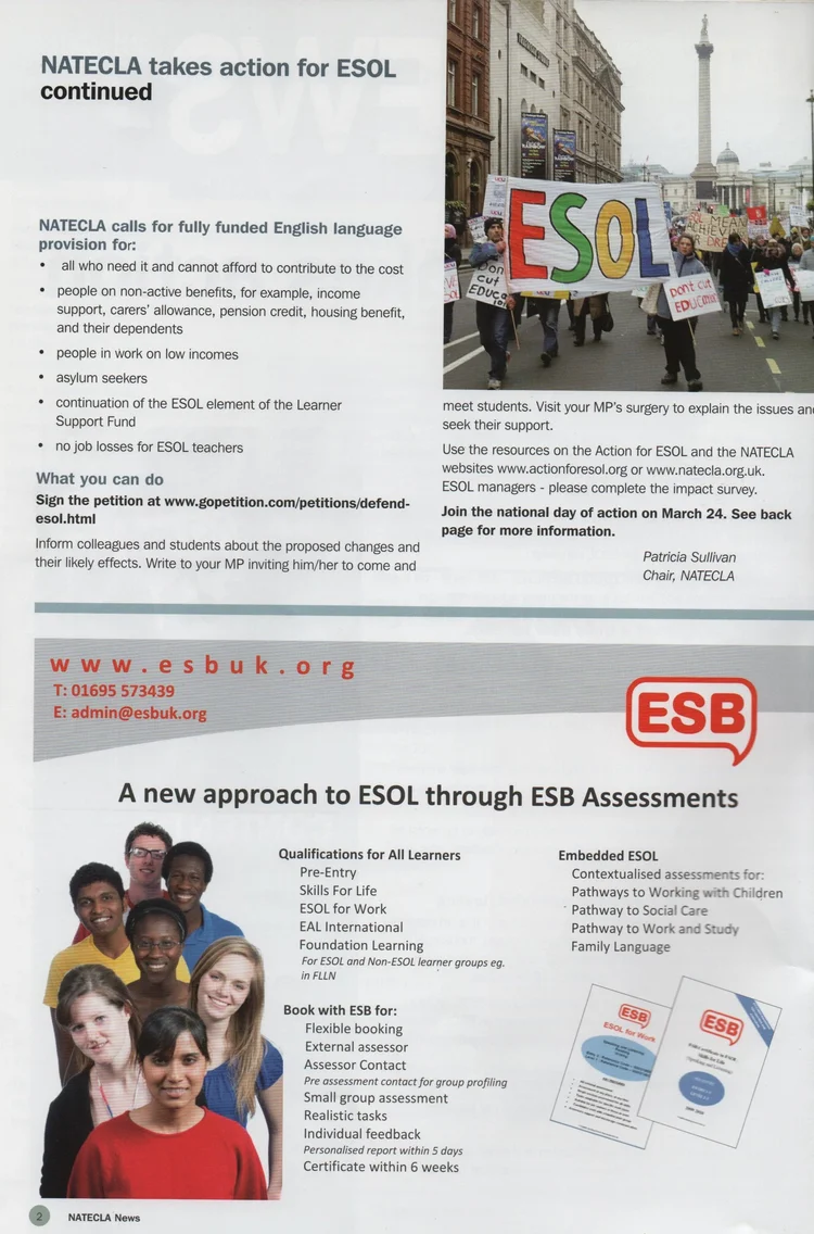 ESOL strategy for England — NATECLA