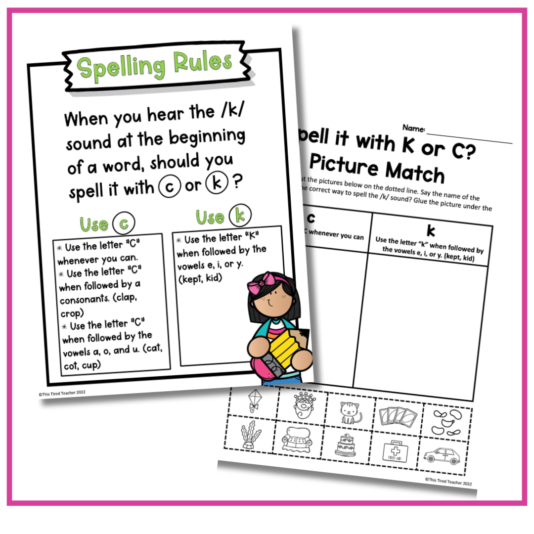 Mastering the C or K Spelling Rule for One-Syllable Words — This Tired ...