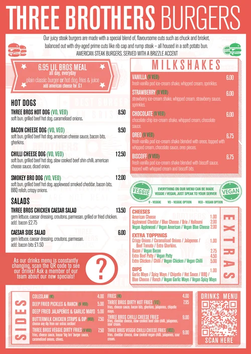Food Menu | Discover Delicious Burgers – Order Today — THREE BROTHERS ...