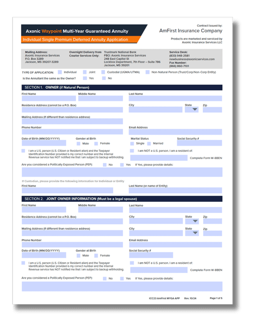 Waypoint MYGA — Axonic Insurance