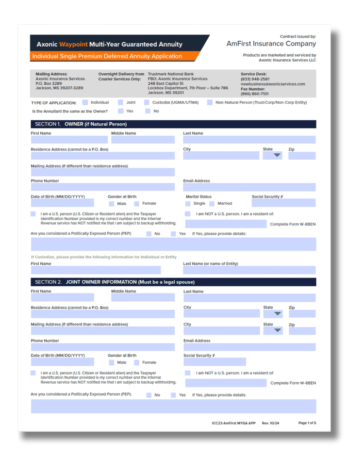 Waypoint MYGA — Axonic Insurance