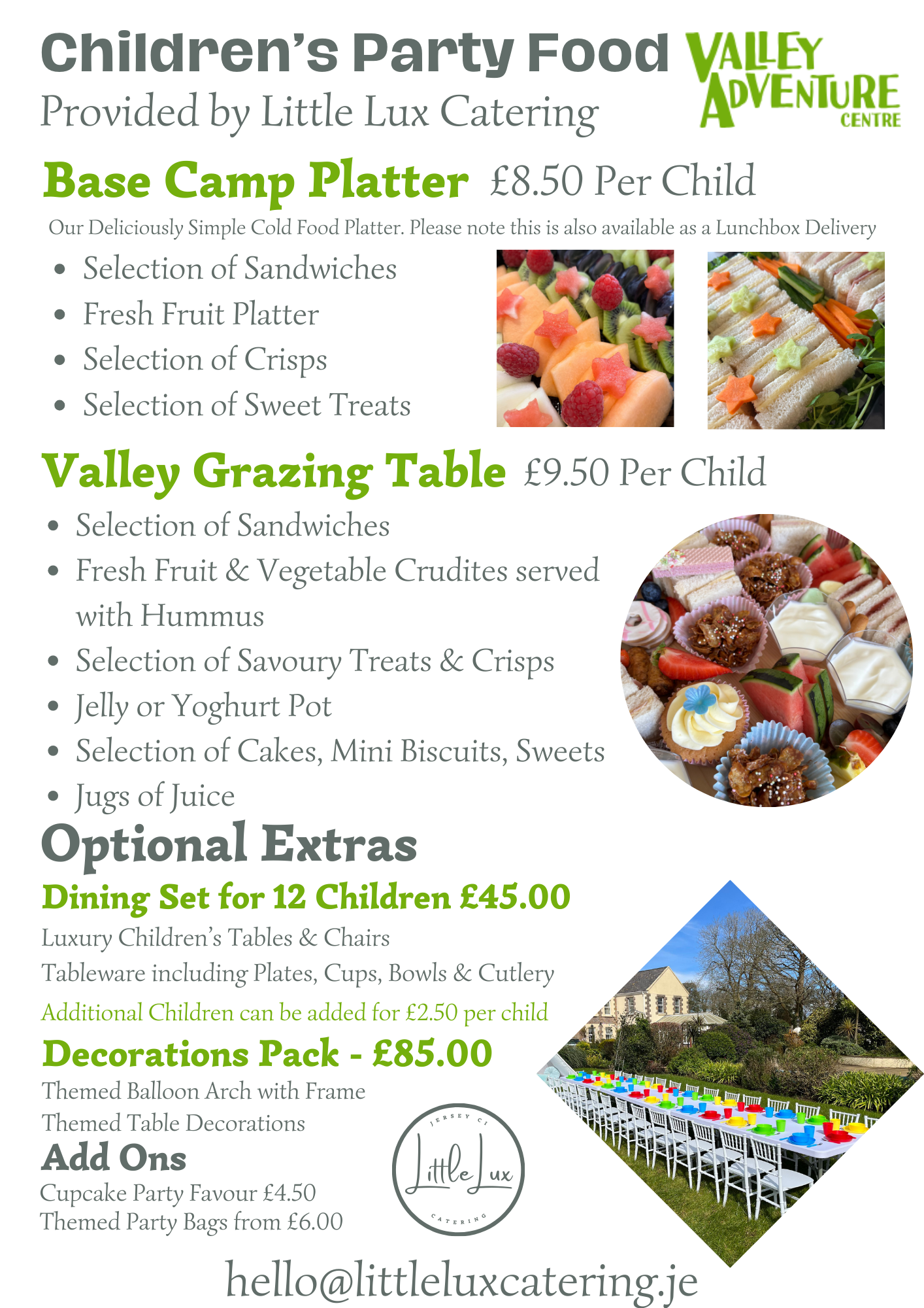 Parties at Valley Adventure Centre — Little Lux Catering