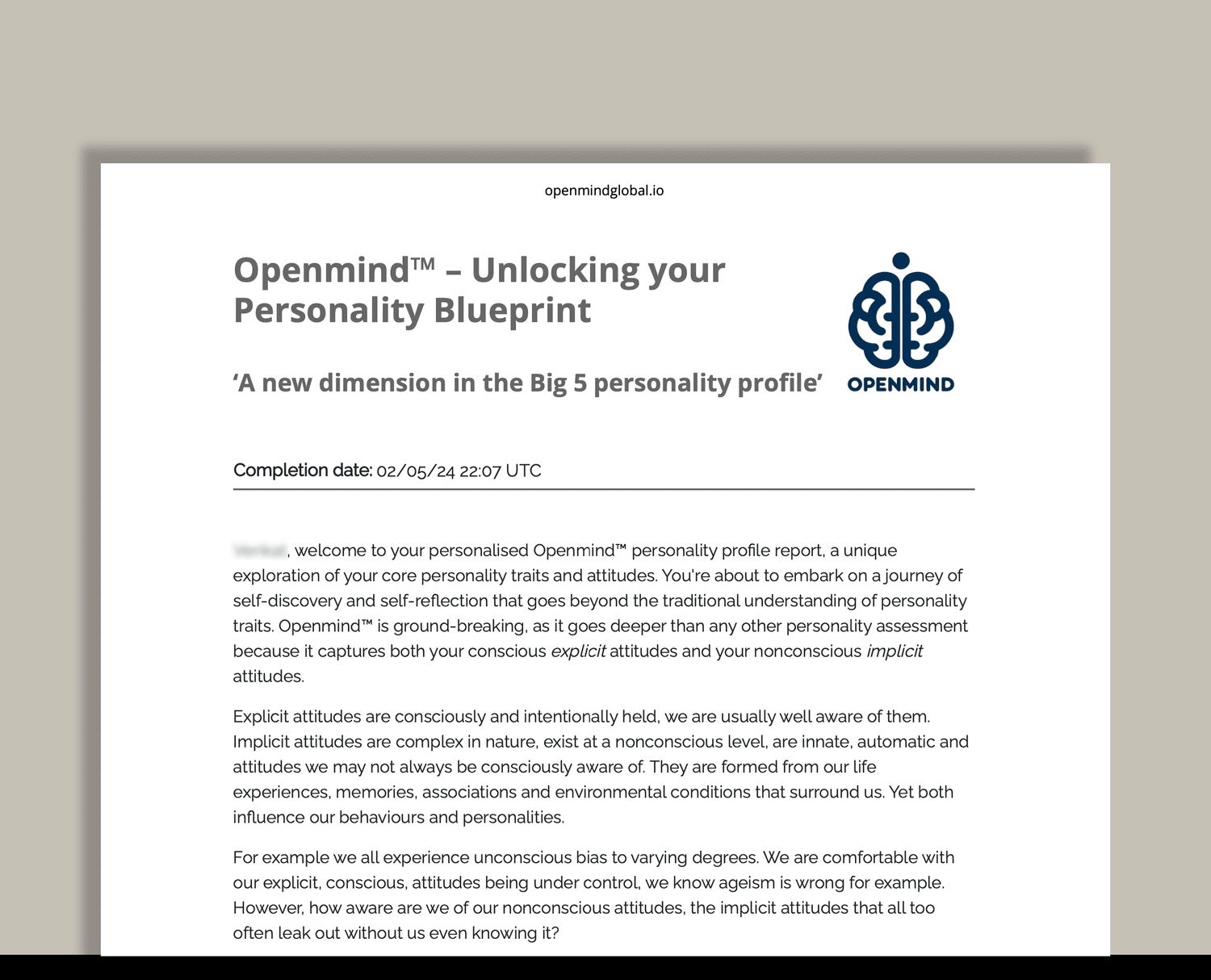 What is Actually in an Openmind Assessment Report? — Openmind