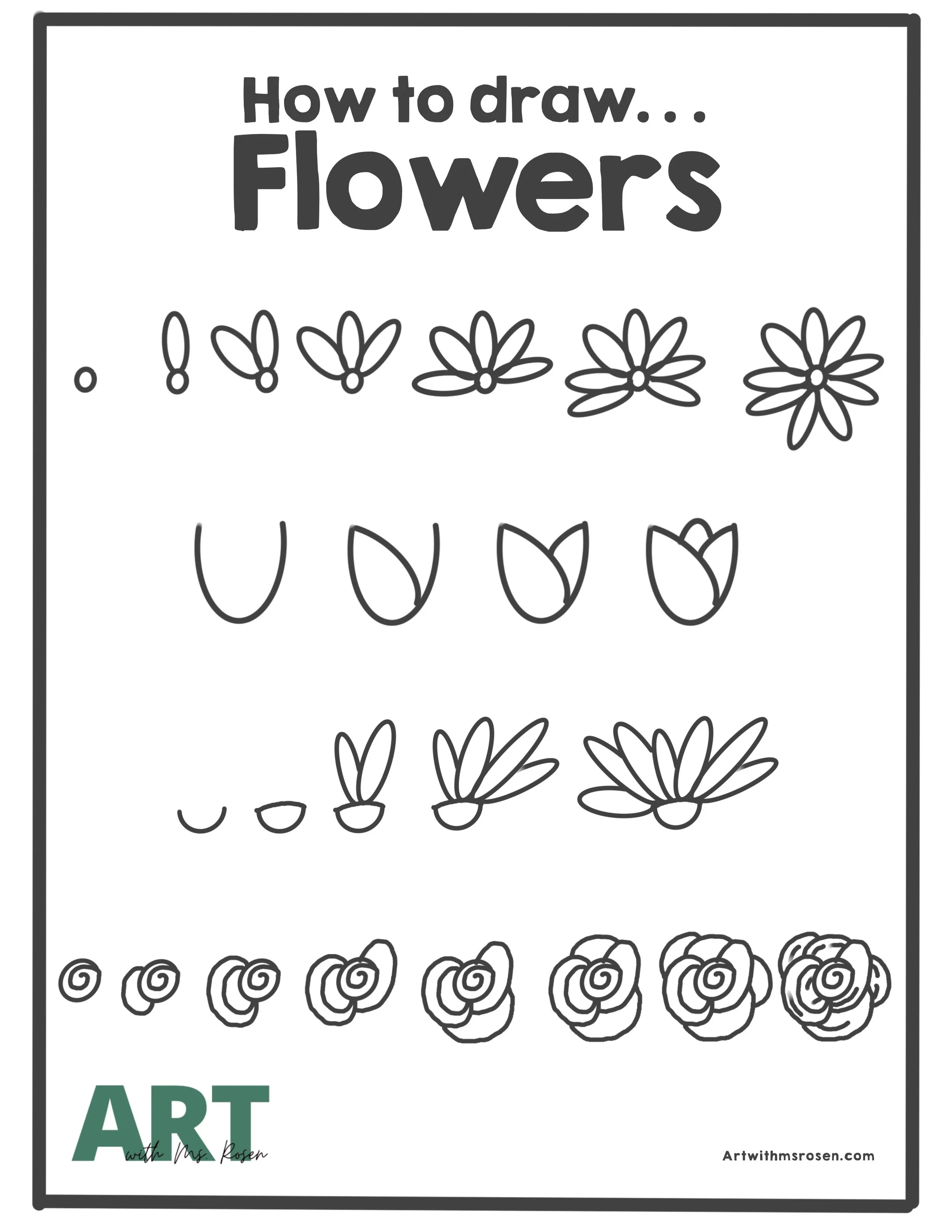 Free Flower Drawing Guide — Art with Ms. Rosen