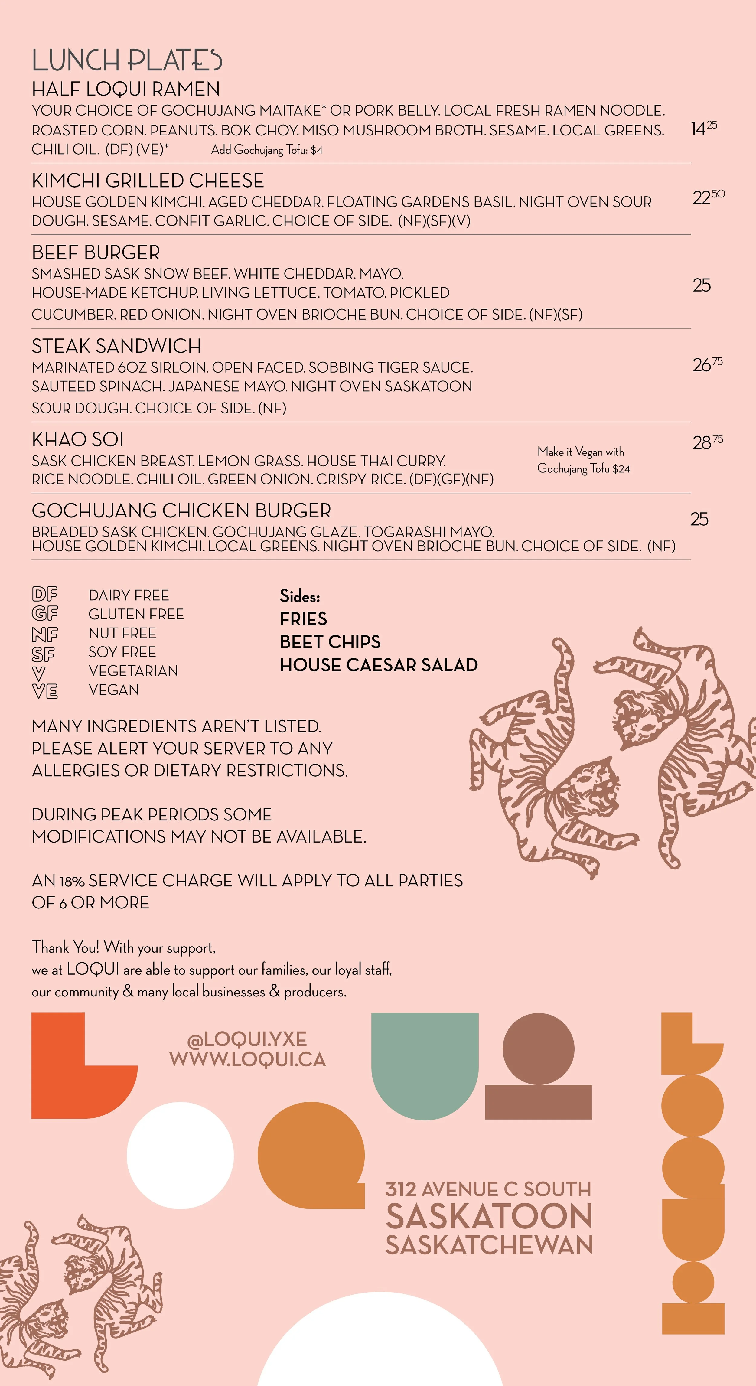 Menu — Loqui Restaurant