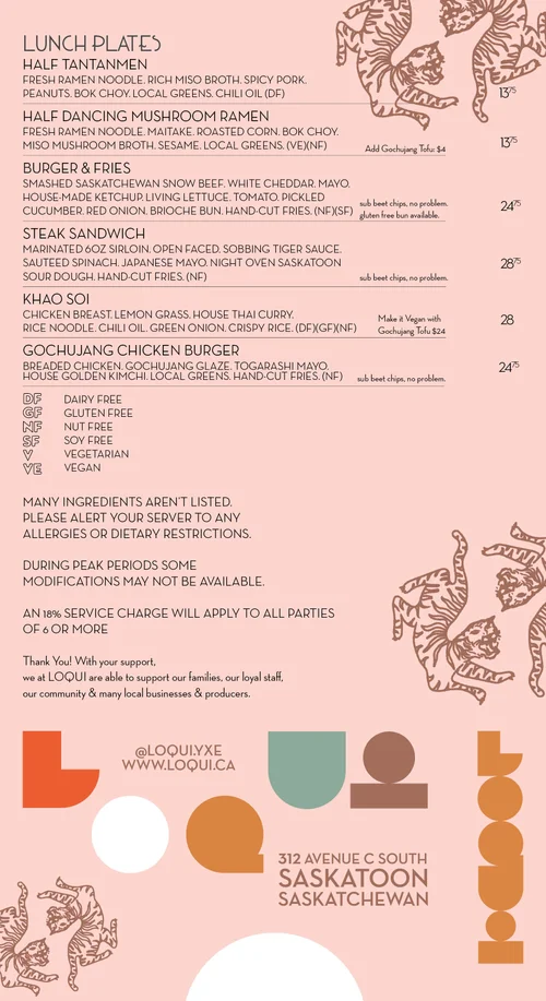 Menu — Loqui Restaurant