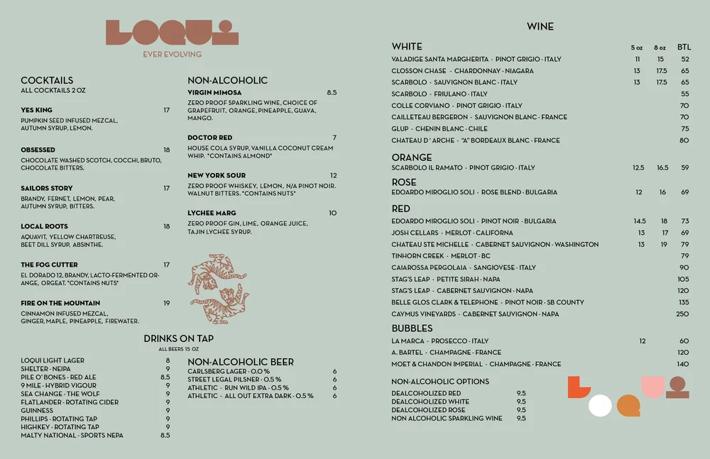 Menu — Loqui Restaurant