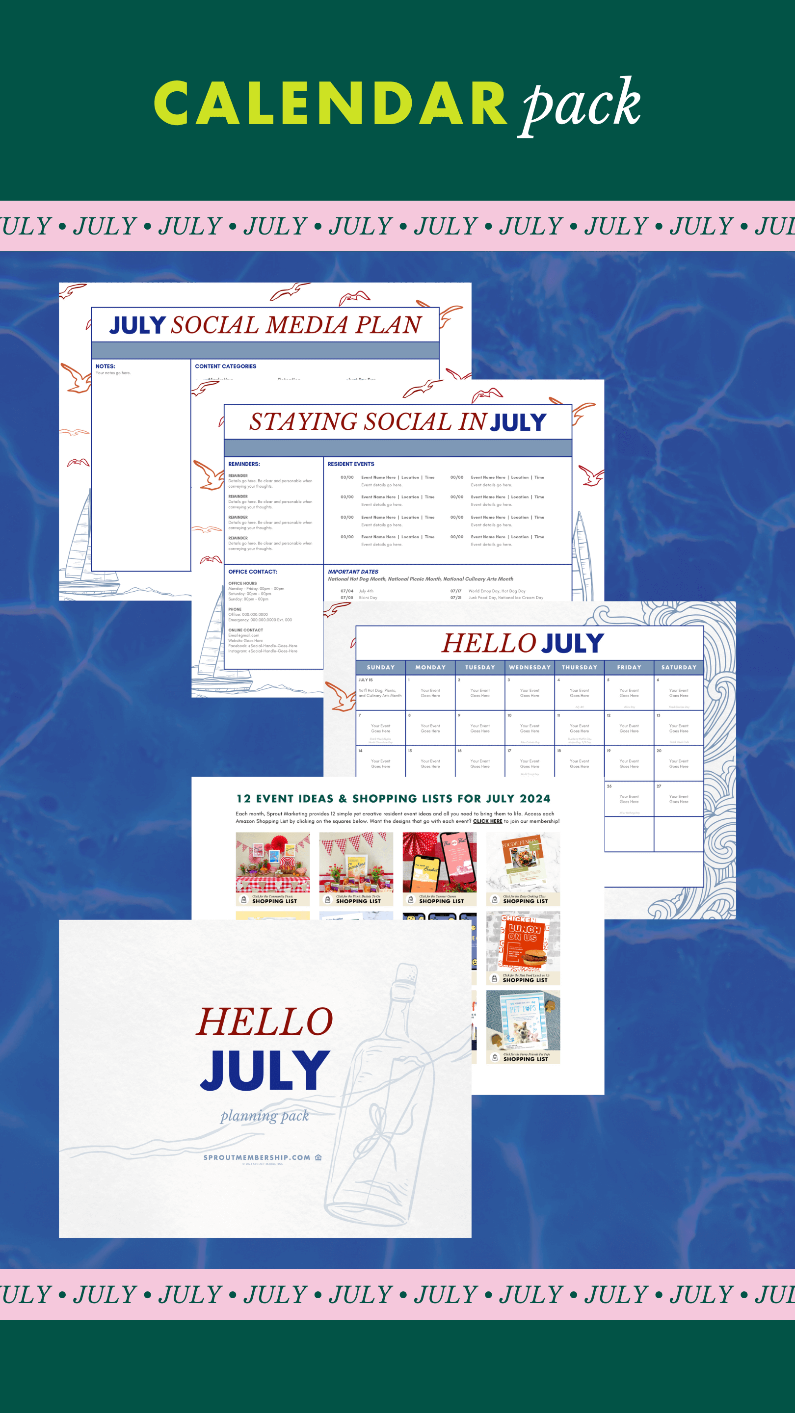 Apartment Marketing Calendar + Planning Kit - Events, Social Media ...