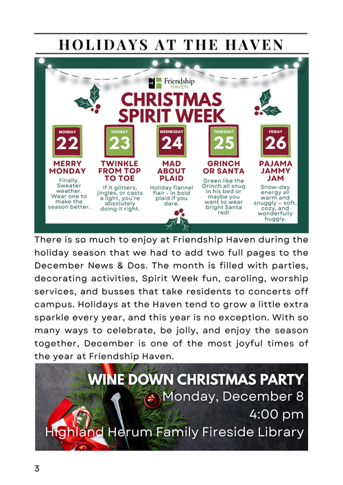 The Update - December 2025 — Friendship Haven