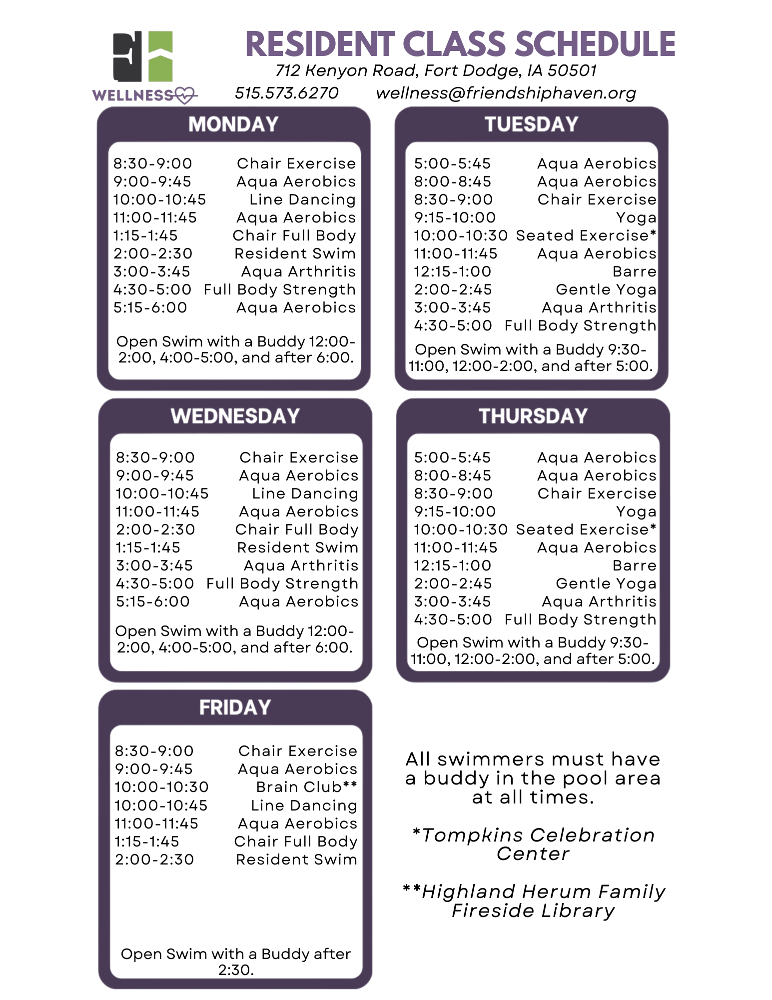 Community Wellness Class Schedule | Join Wellness Programs Today ...