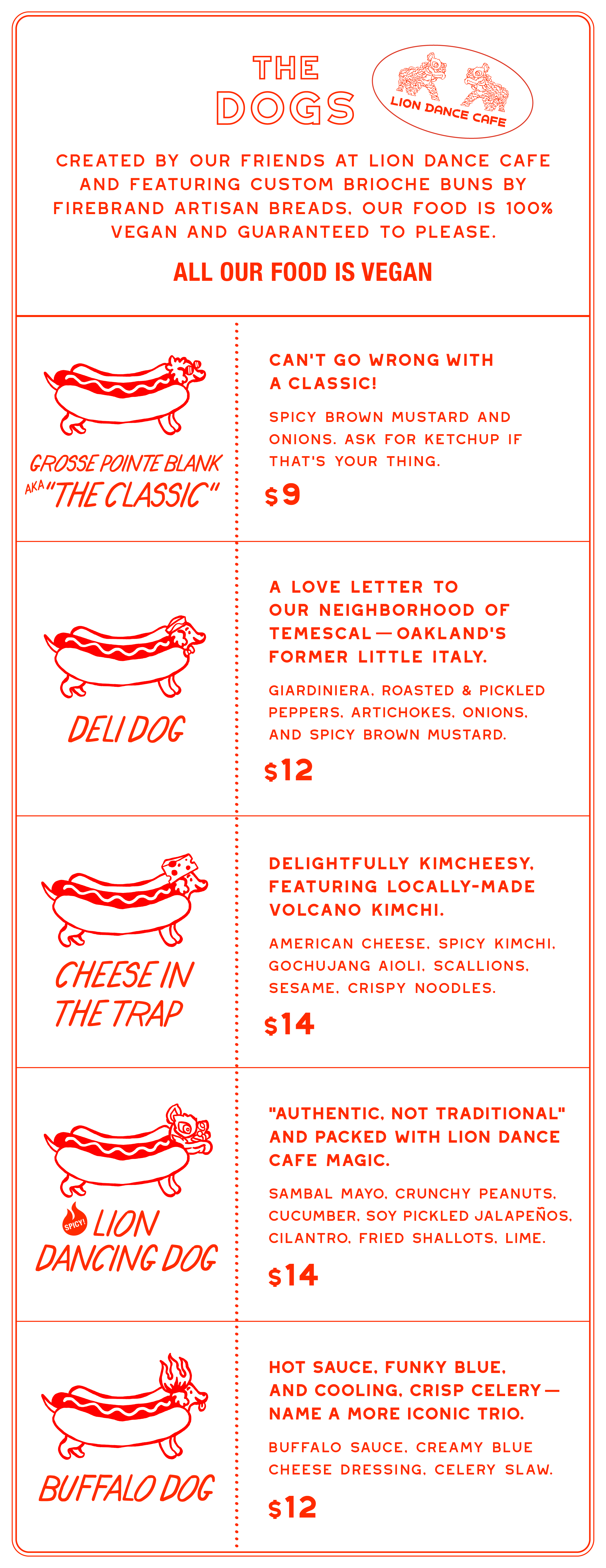 MENU — WELCOME TO TALLBOY