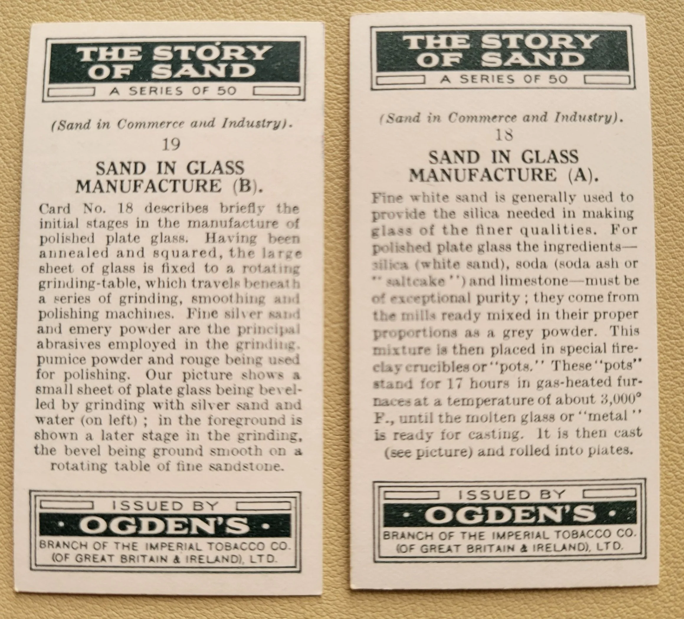 “The Story of Sand” An Unusual Set of Cigarette Cards. — Mark's Commonplace