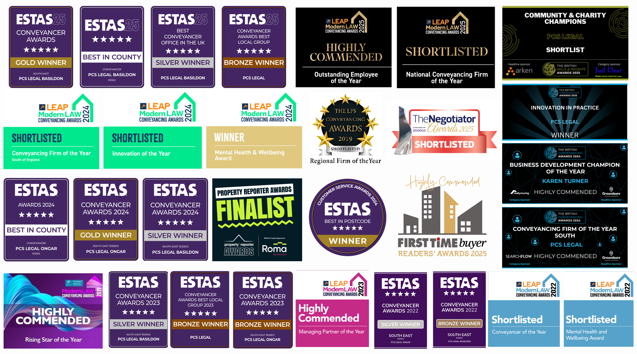 Testimonials & Awards — PCS Legal