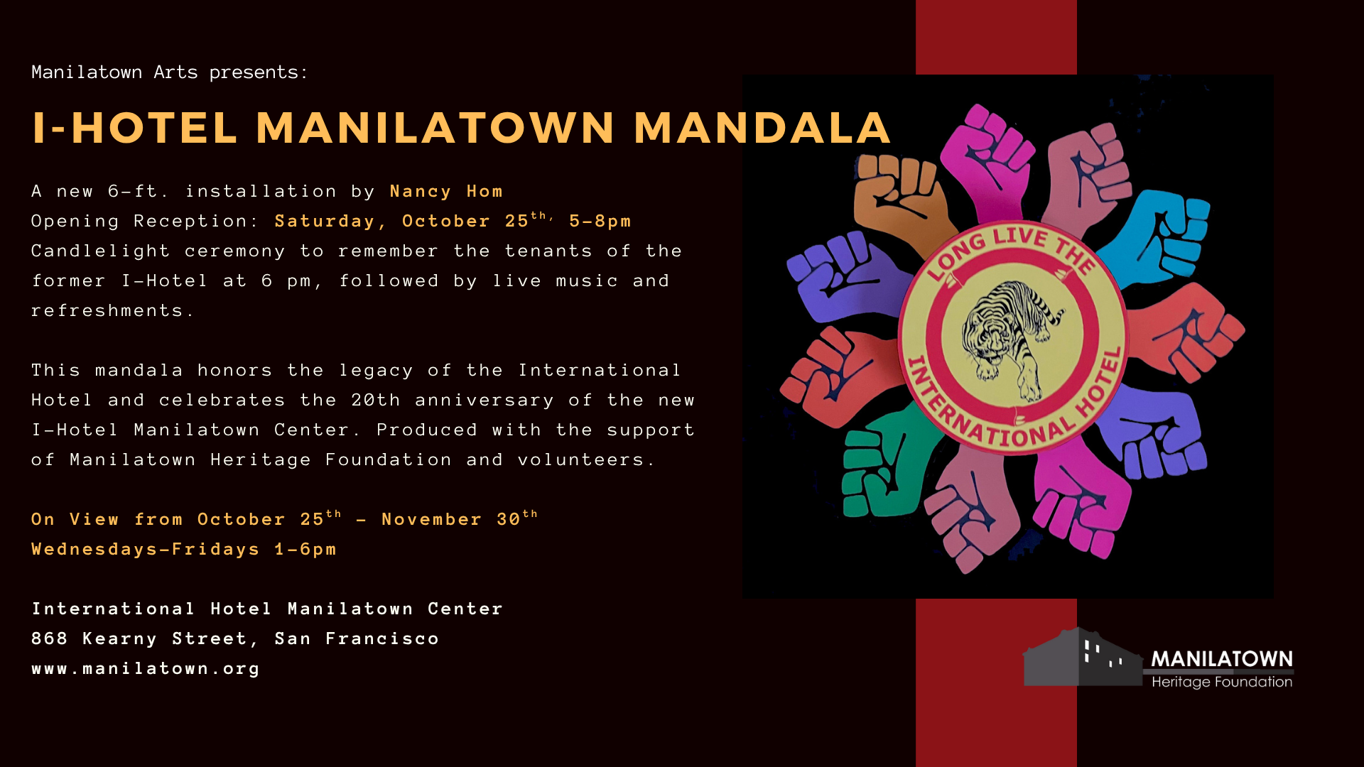Nancy Hom I-Hotel Mandala Opening Reception — Manilatown Heritage ...