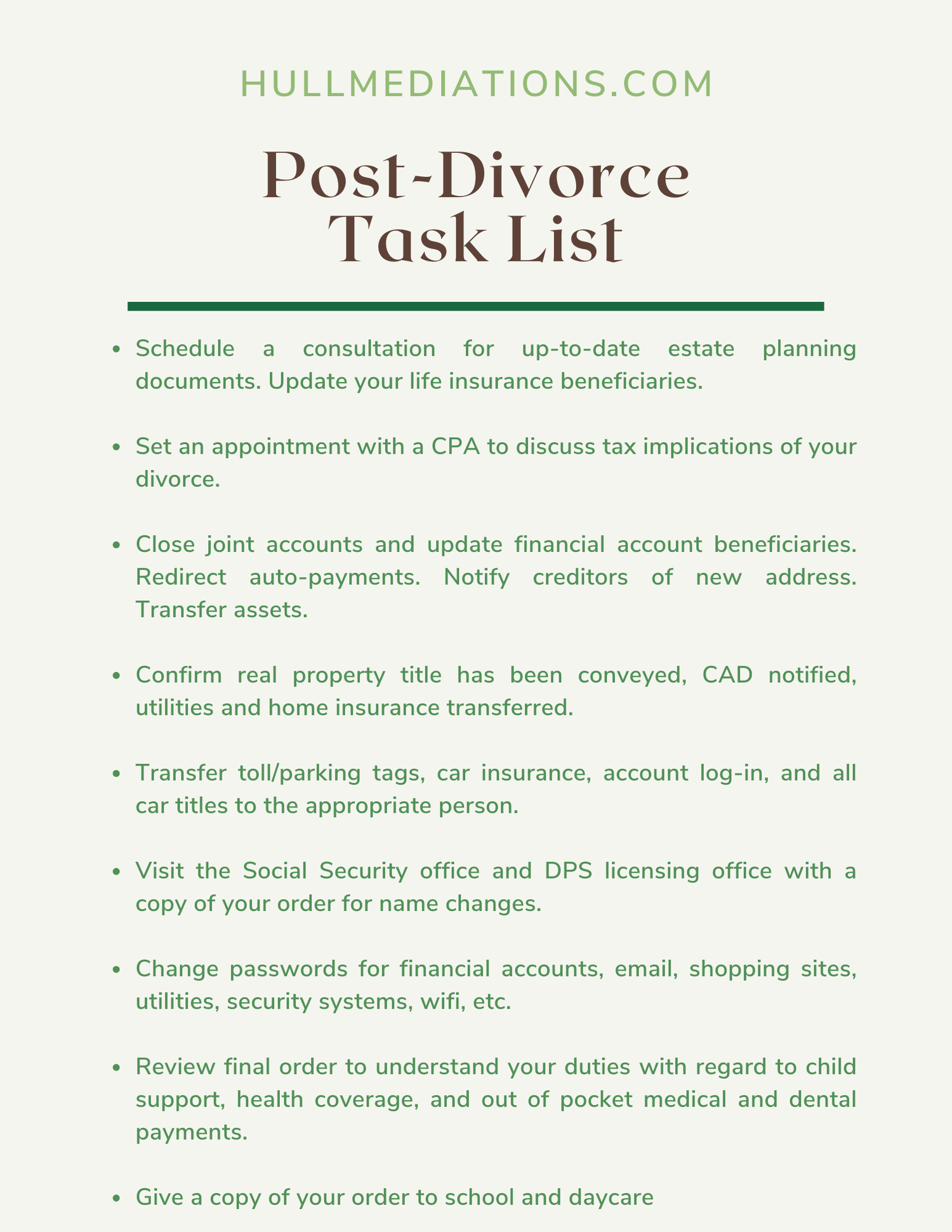 Litigant Checklists — Hull Mediations