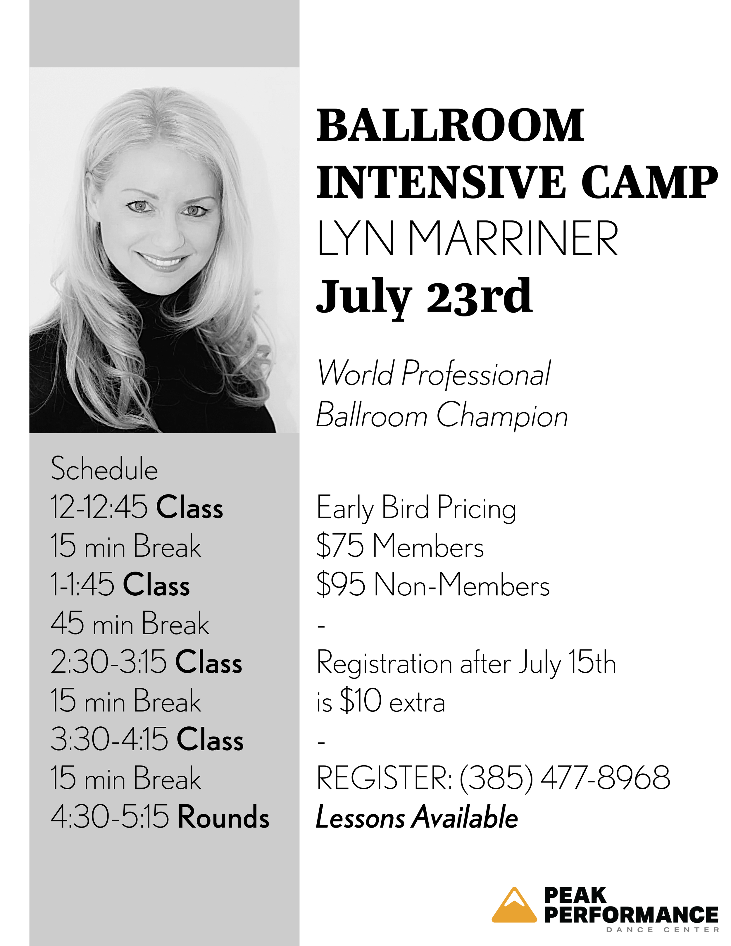 Schedule — Peak Performance Dance Center