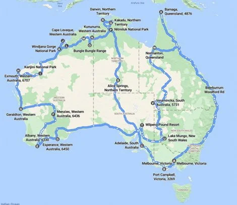 Route — Millie, Sumy and Justin Explore Australia
