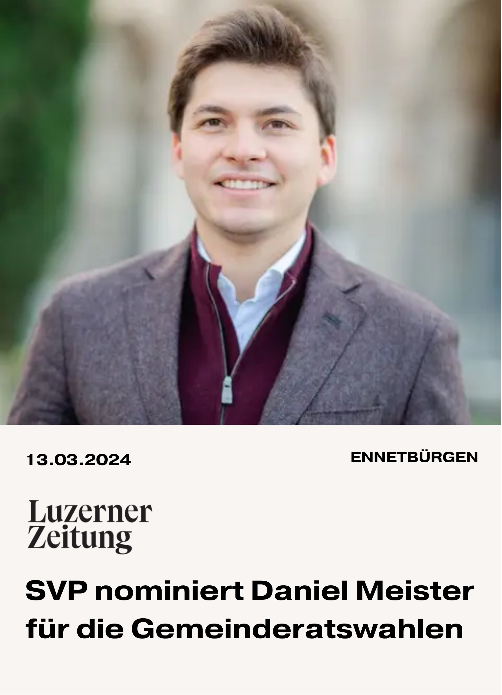 Daniel Meister Für Ennetbürgen