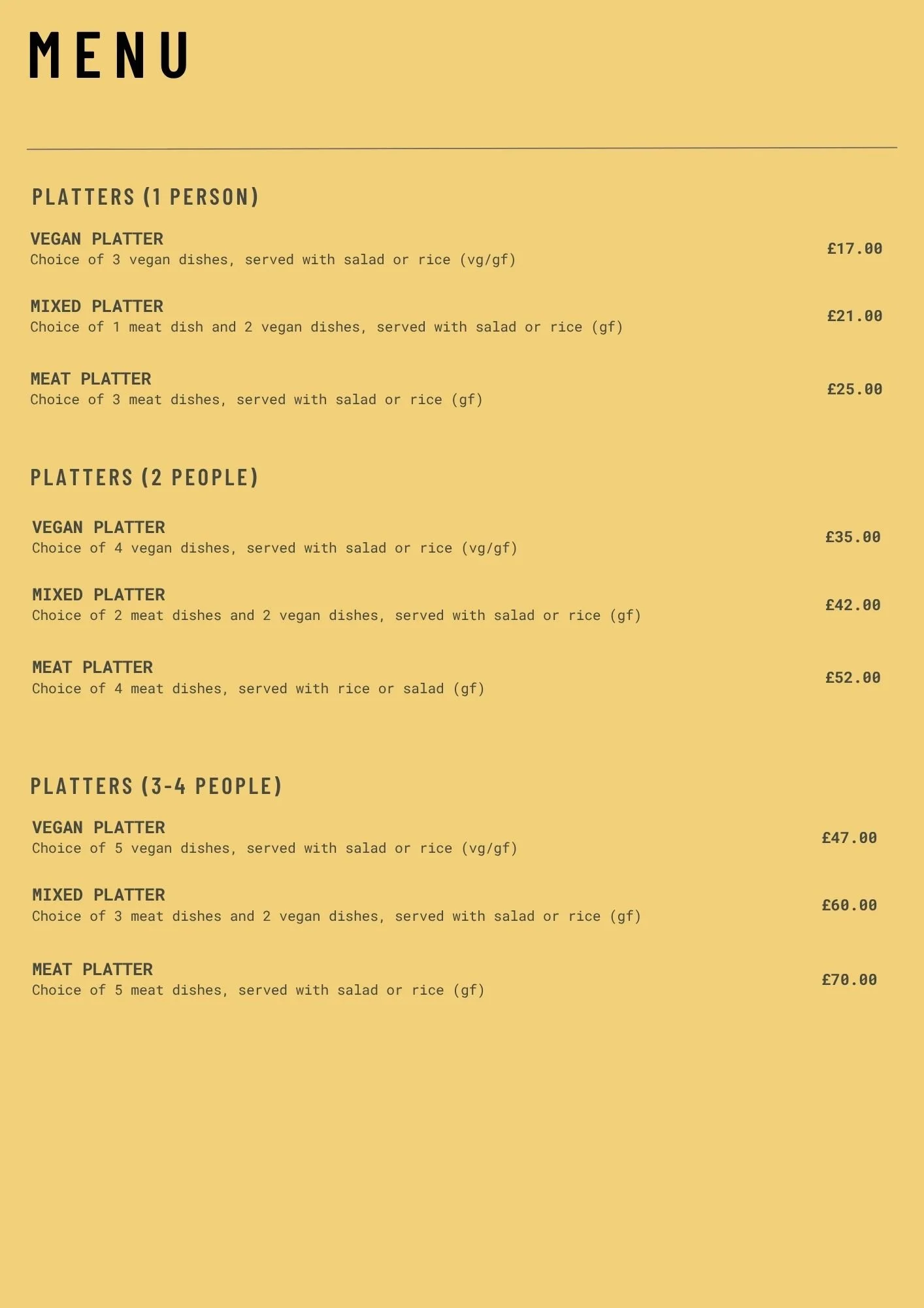 Menu — MASSAWA
